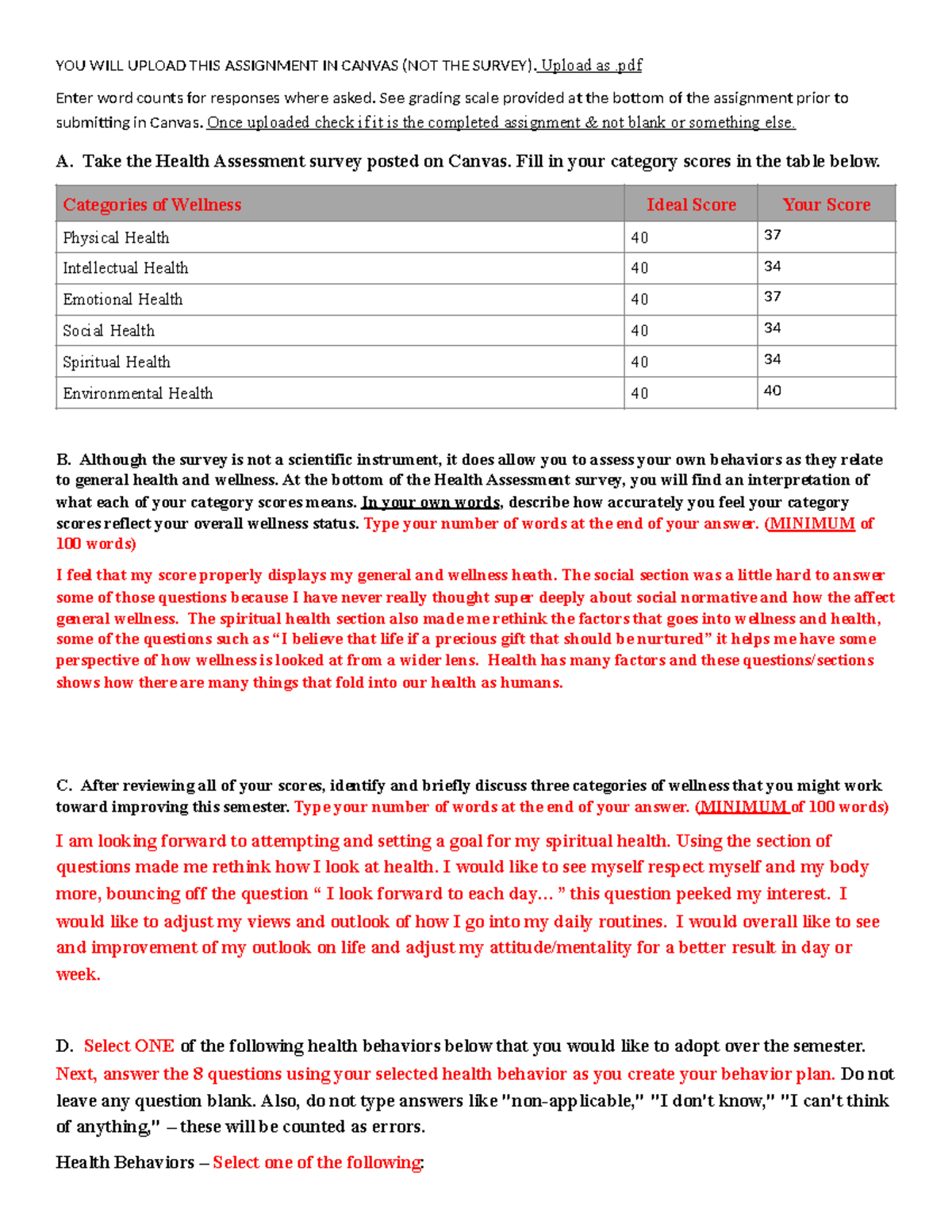 Hth assignment - This was basically the opener to the class reguarding ...