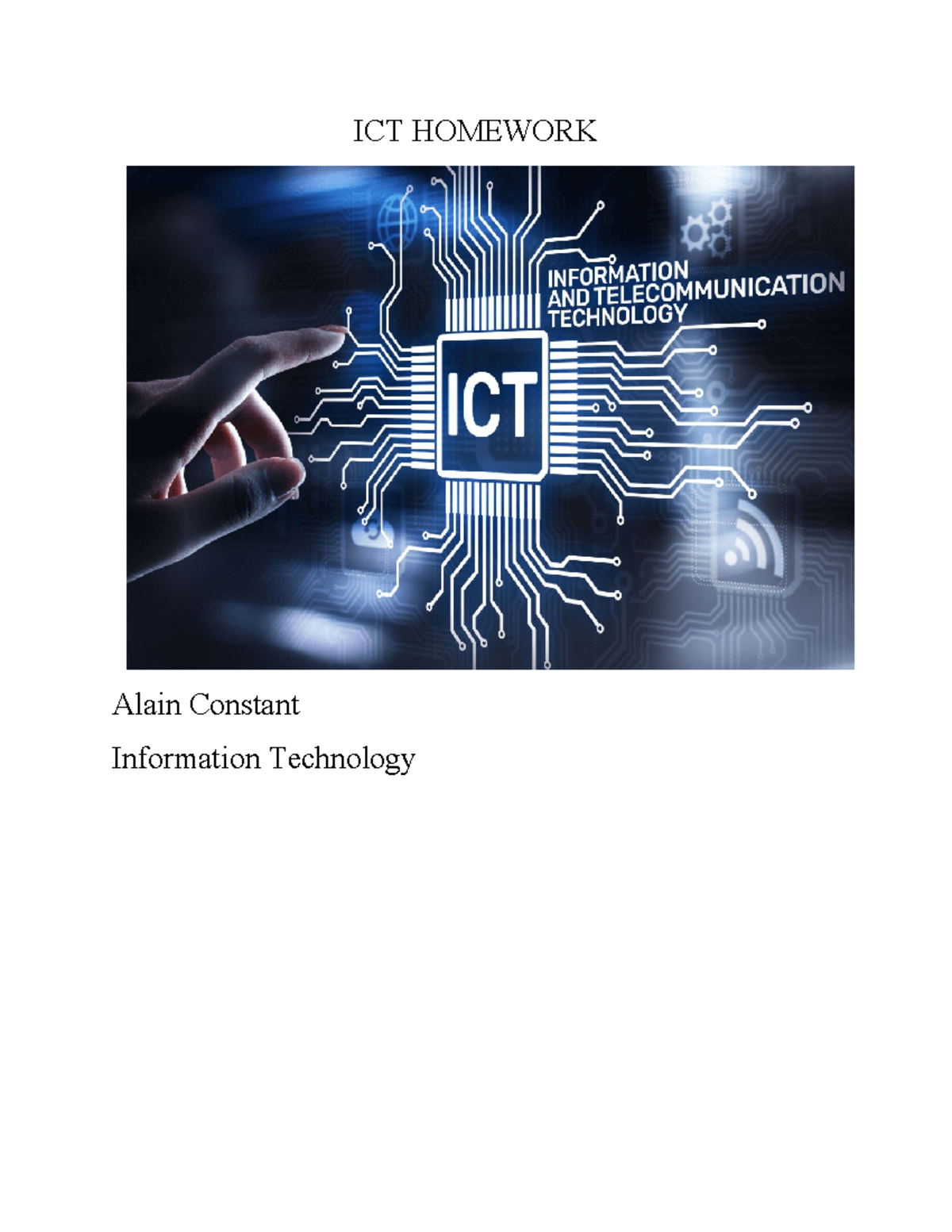 Alain ict hw - information on Ict - ICT HOMEWORK Alain Constant ...