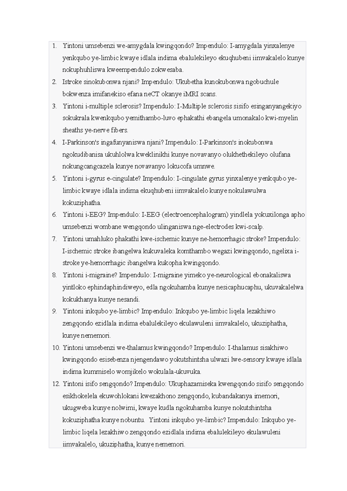 Onkologische Untersuchungen 2 - Yintoni umsebenzi we-amygdala ...