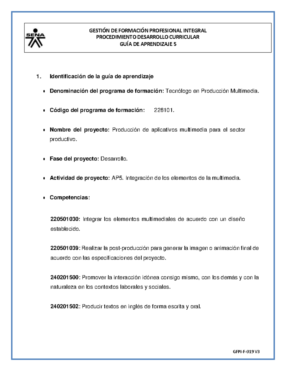 Guia AP5 - sdadasd sadasd - PROCEDIMIENTO DESARROLLO CURRICULAR GUÕA DE ...