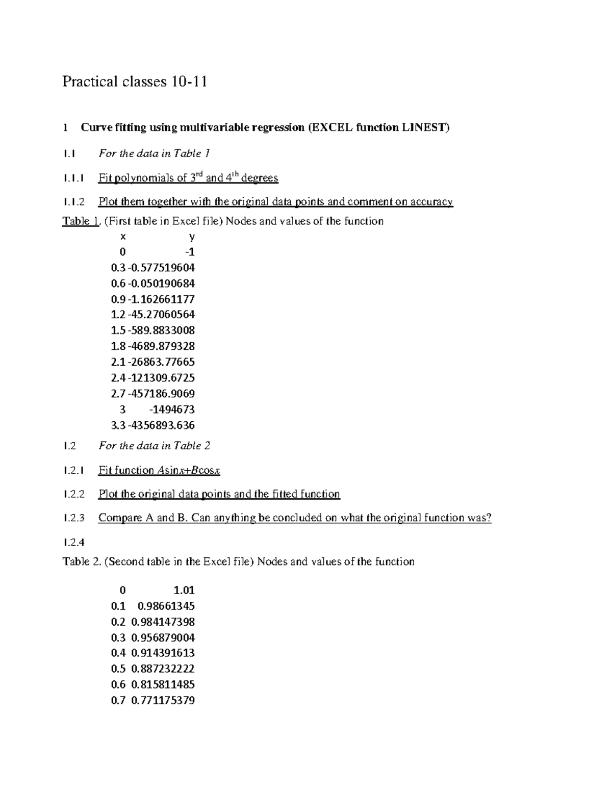 Tutorials 10-11 - Tutorial week 11 - Practical classes 10 - 11 1 Curve ...