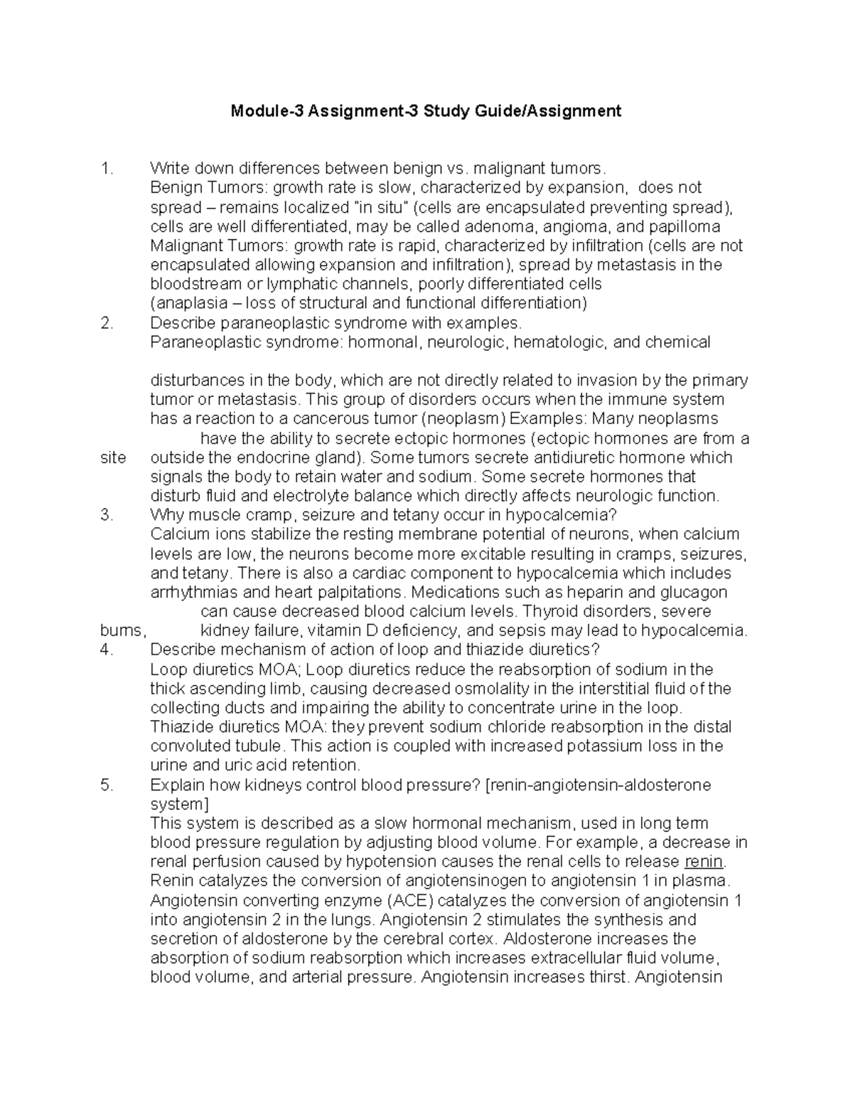 NURS 6003 Module 3 Assignment - Module-3 Assignment-3 Study Guide/Assignment Write down ...