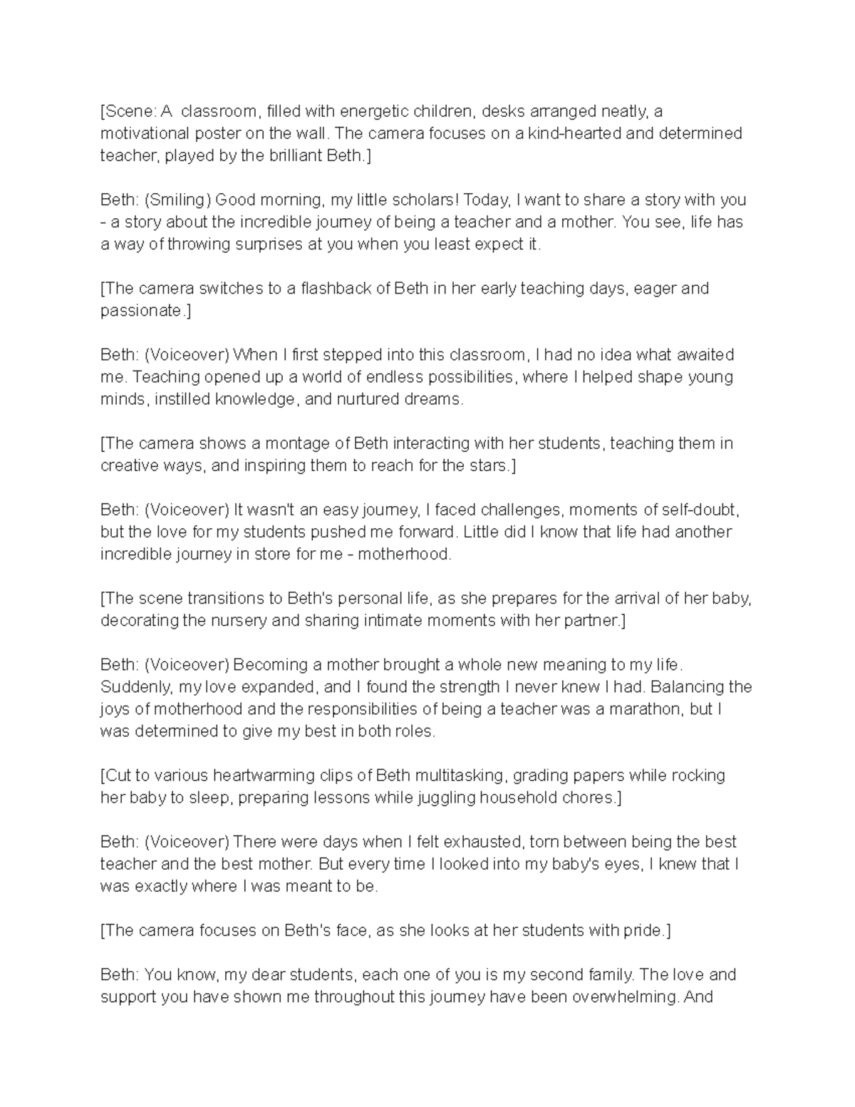 -Scene- A classroom, filled with energetic children, desks arranged ...