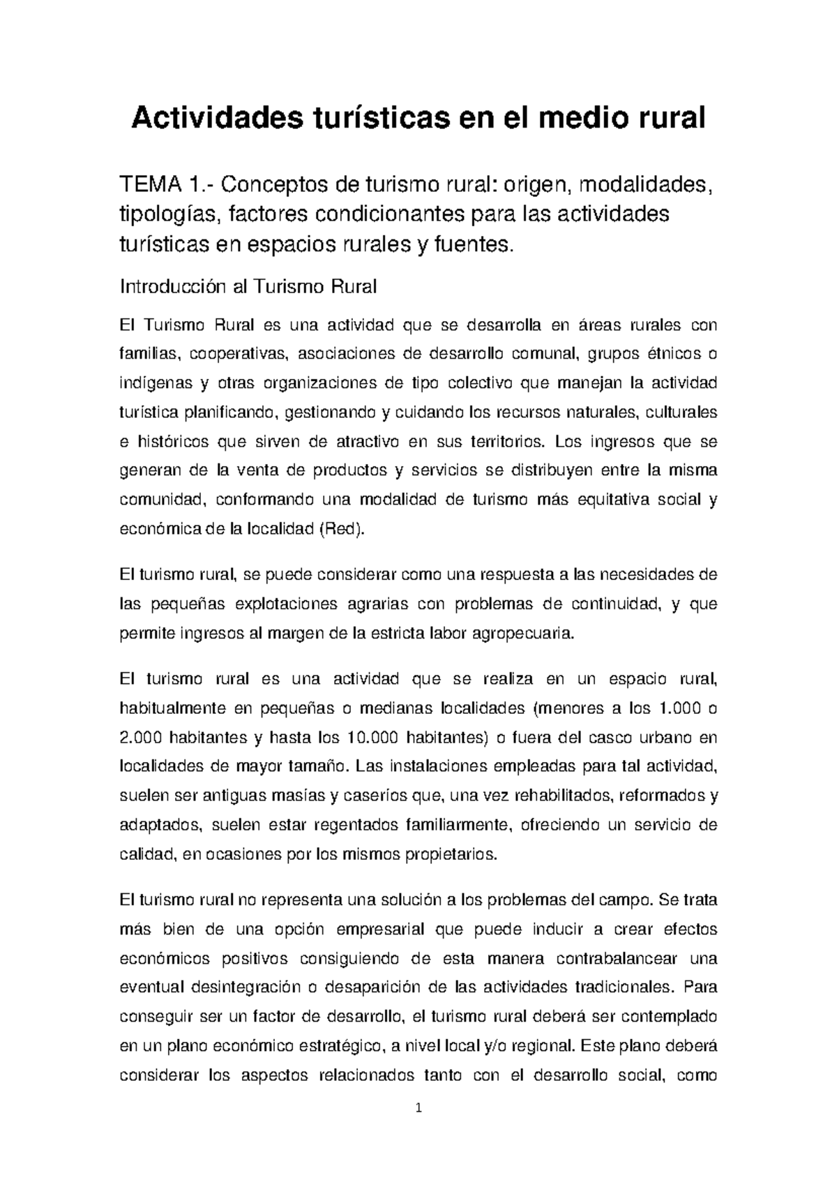 TEMA1 - FGHJKLÑ - Actividades turísticas en el medio rural TEMA 1 ...