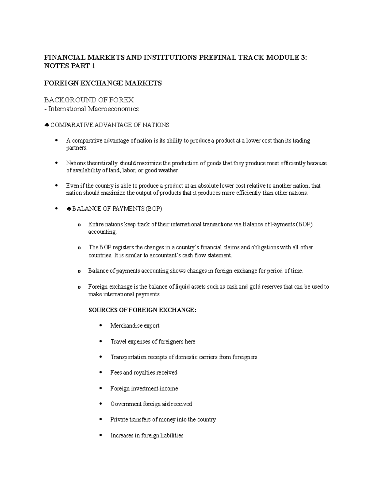 Financial Markets AND Institutions Prefinal Track Module 3 - FINANCIAL ...