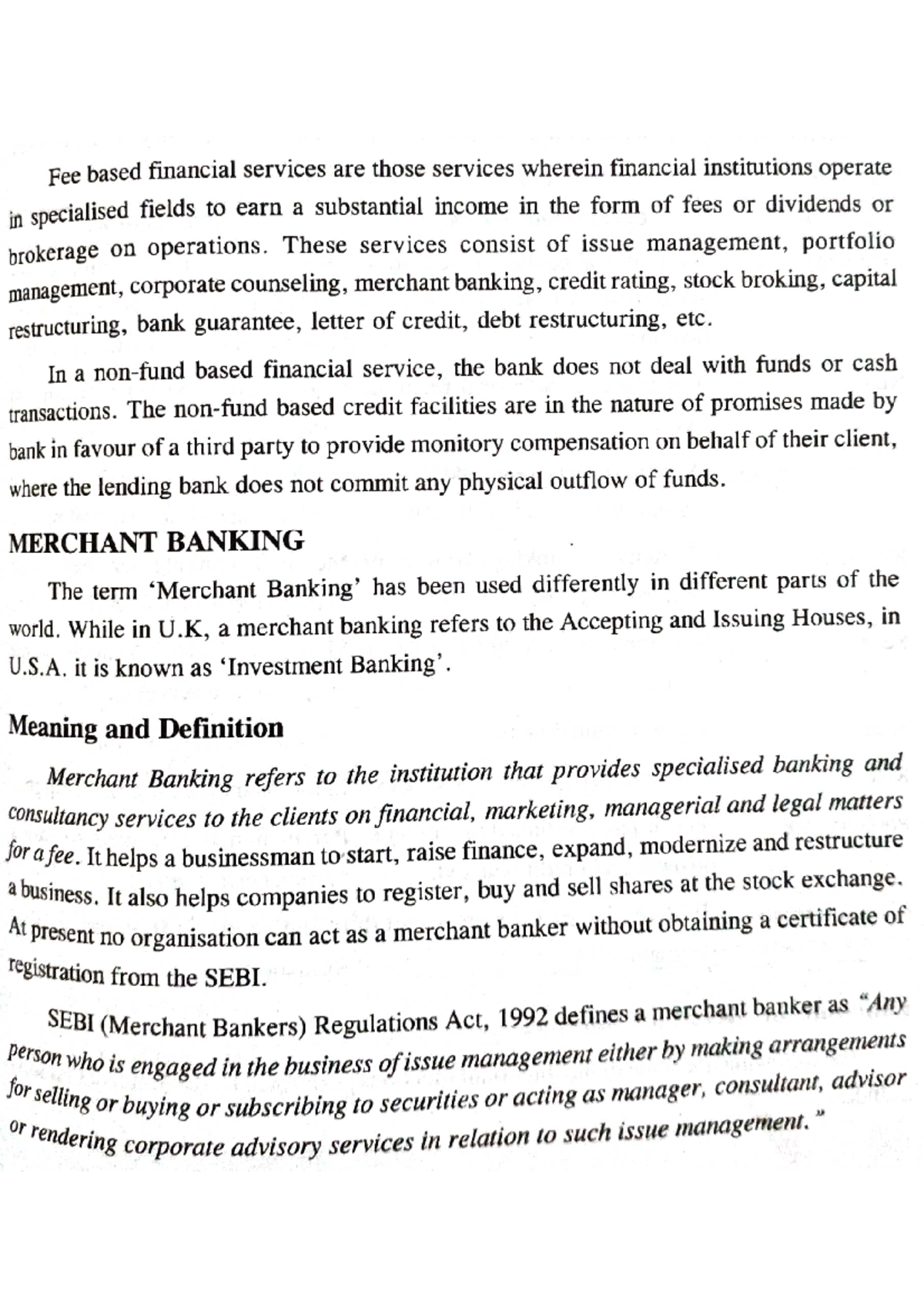 Merchant Banking and its Classification - Business studies - Studocu