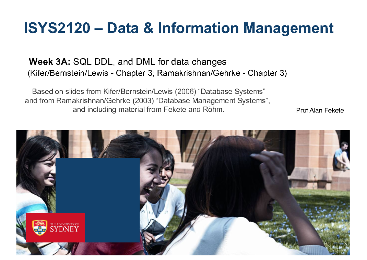 ISYS03A SQL DDL 2022 - - Studocu