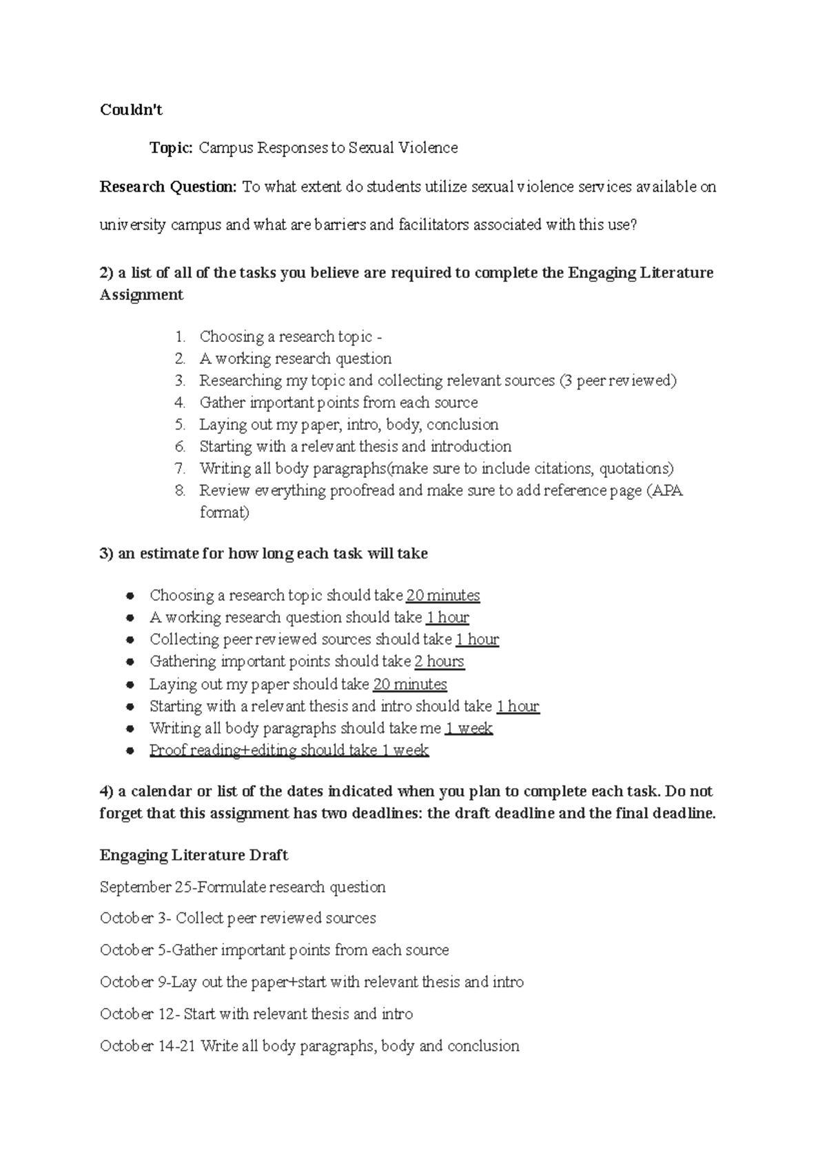 Skills Task-4-2 - Tutorial work for the spotlight - Couldn't Topic: Campus Responses to Sexual ...