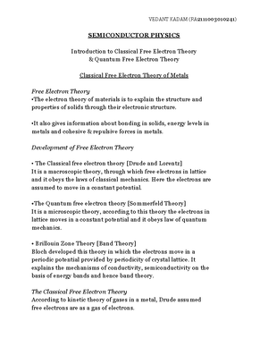 Two and four point probe technique & Van der Pauw method - VEDANT KADAM (RA 2111003010241 ...