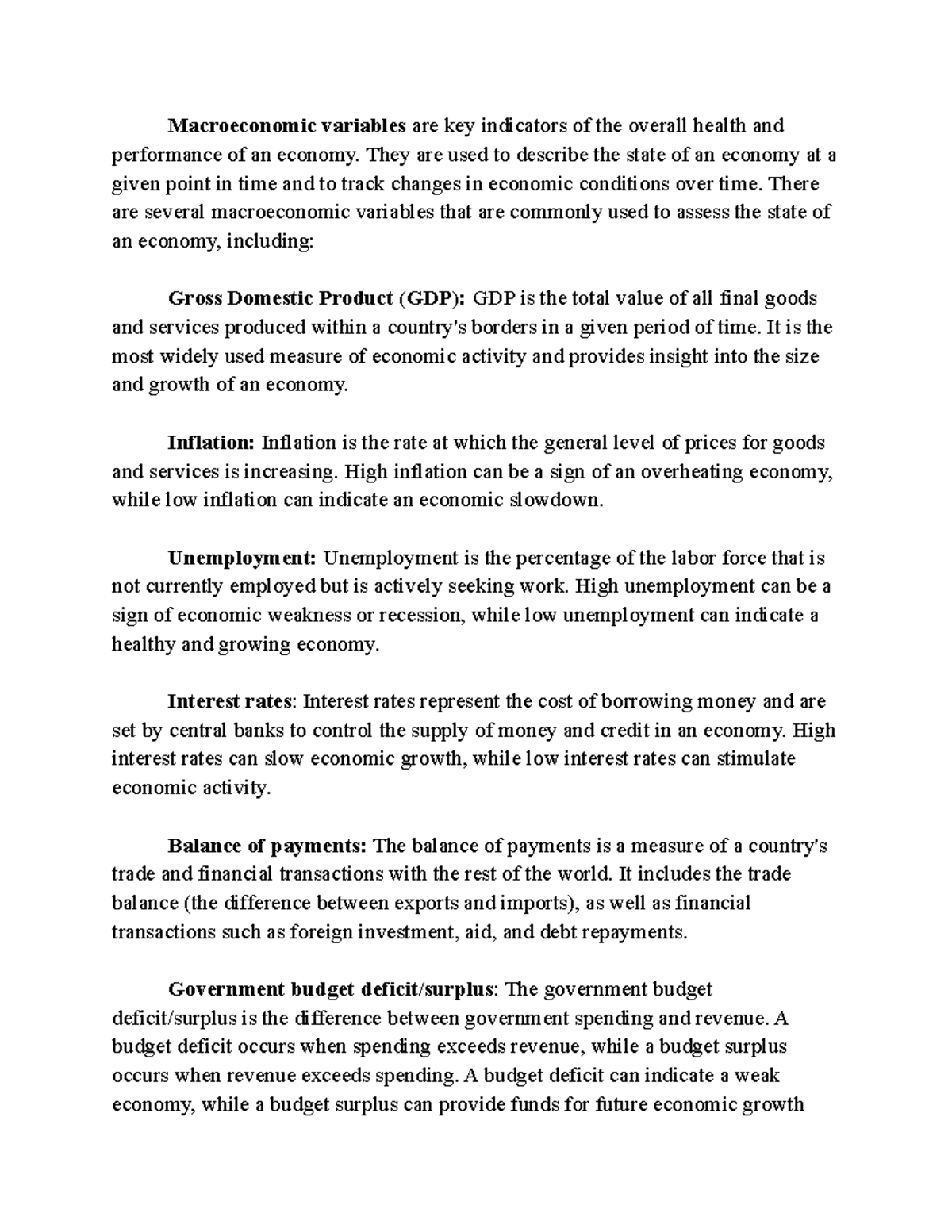 Macro. Macroeconomic Variables - Macroeconomic variables are key ...