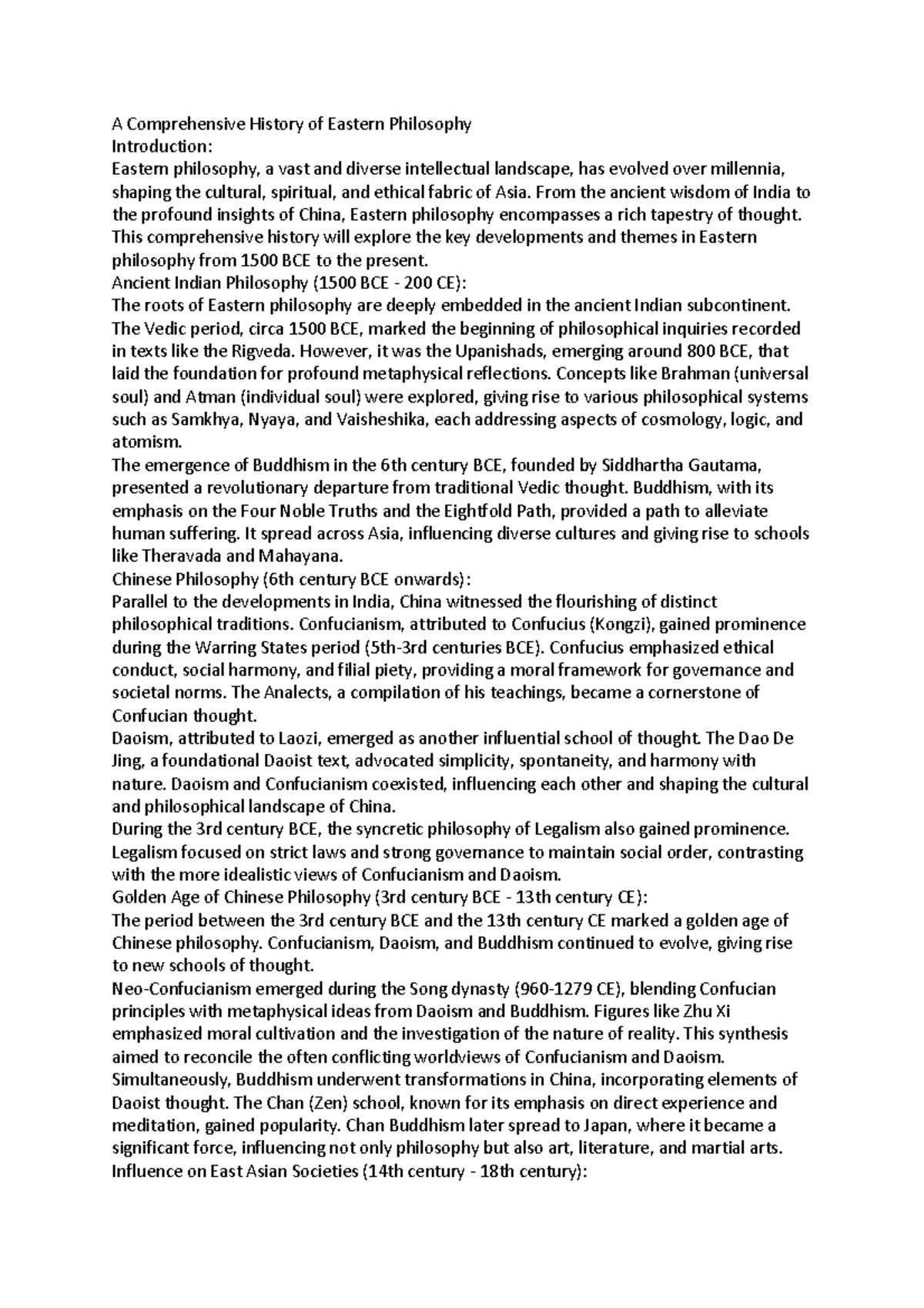 A Comprehensive History of Eastern Philosophy - A Comprehensive History ...