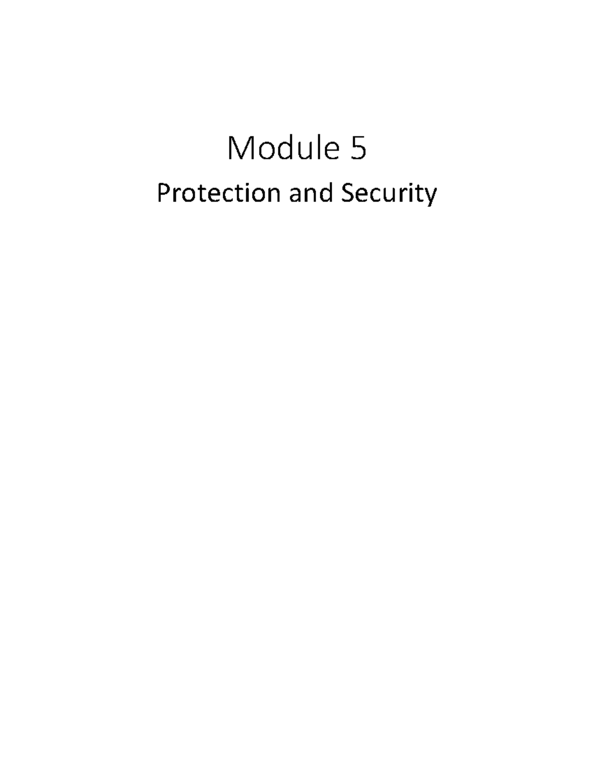All PDF - Module 5 Protection and Security Protection Protection refers to a mechanism for - Studocu