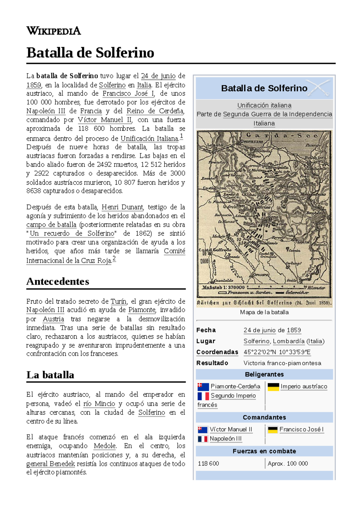 Batalla de Solferino - Batalla de Solferino Unificación italiana Parte ...