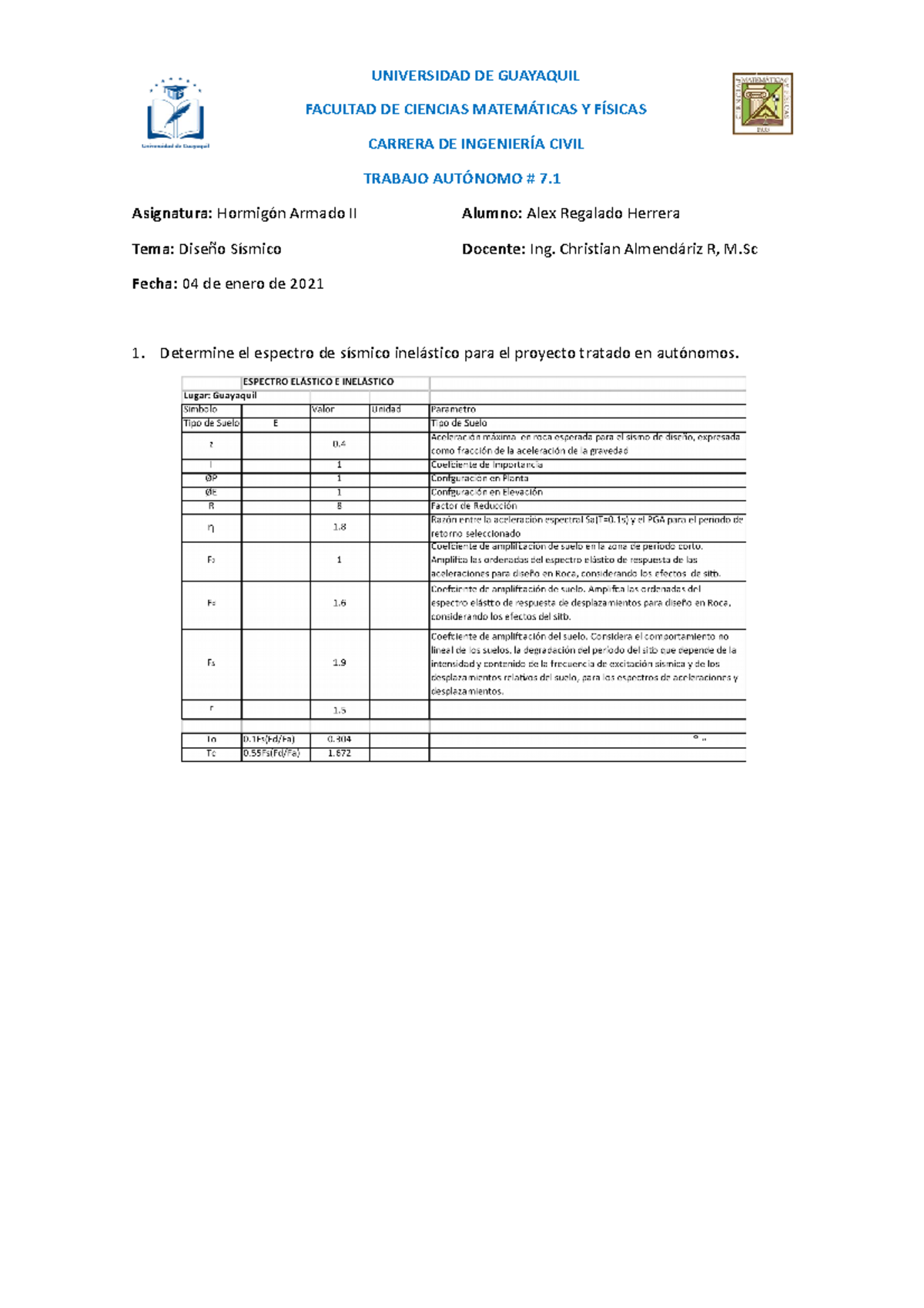 Autonomo 7.1 Alex Regalado - UNIVERSIDAD DE GUAYAQUIL FACULTAD DE ...
