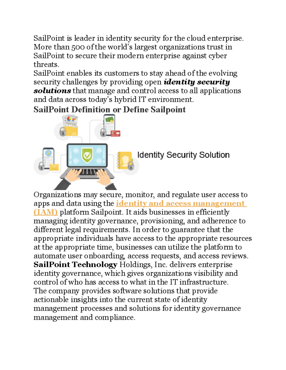 Sailpoint - SailPoint is leader in identity security for the cloud ...
