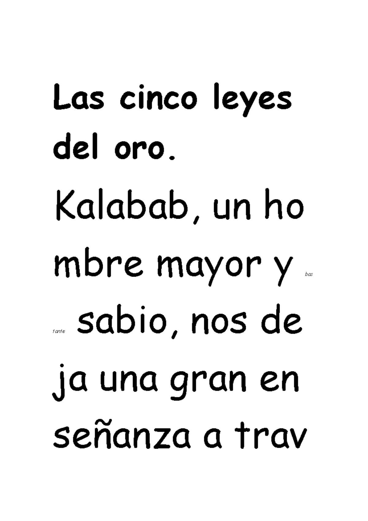 Tia resumen - Las cinco leyes del oro. Kalabab, un ho mbre mayor y bas ...