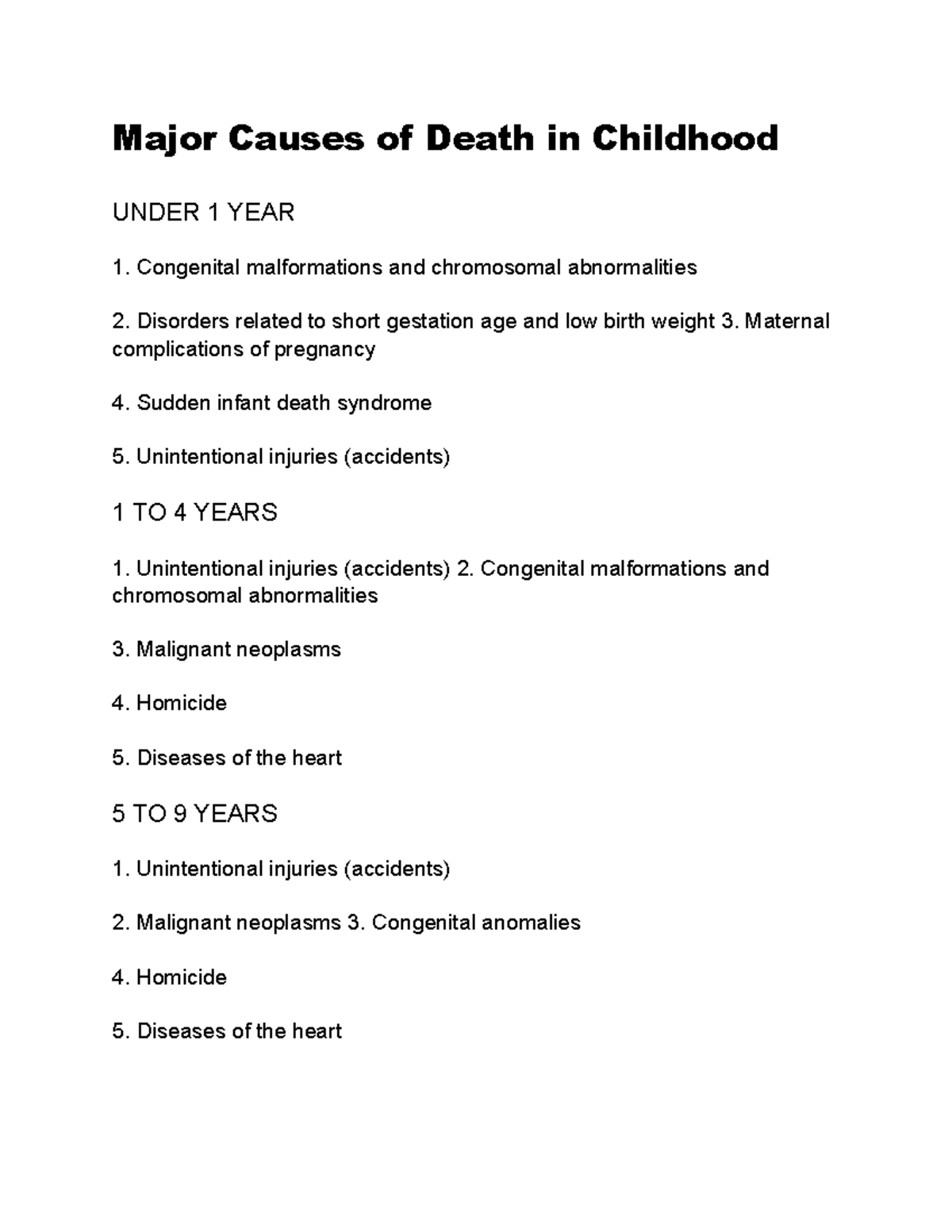 Causes of Death in Childhood - Maternal complications of pregnancy ...