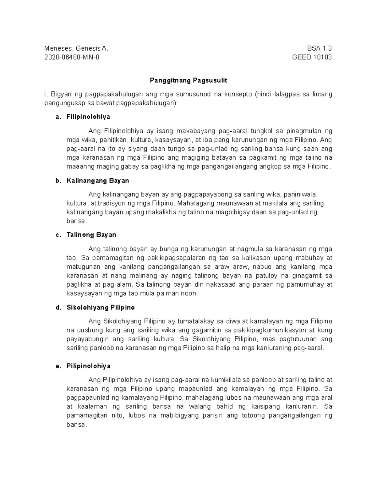 Fil Meneses Panggitnang-Pagsusulit - Meneses, Genesis A. BSA 1- 2020 ...