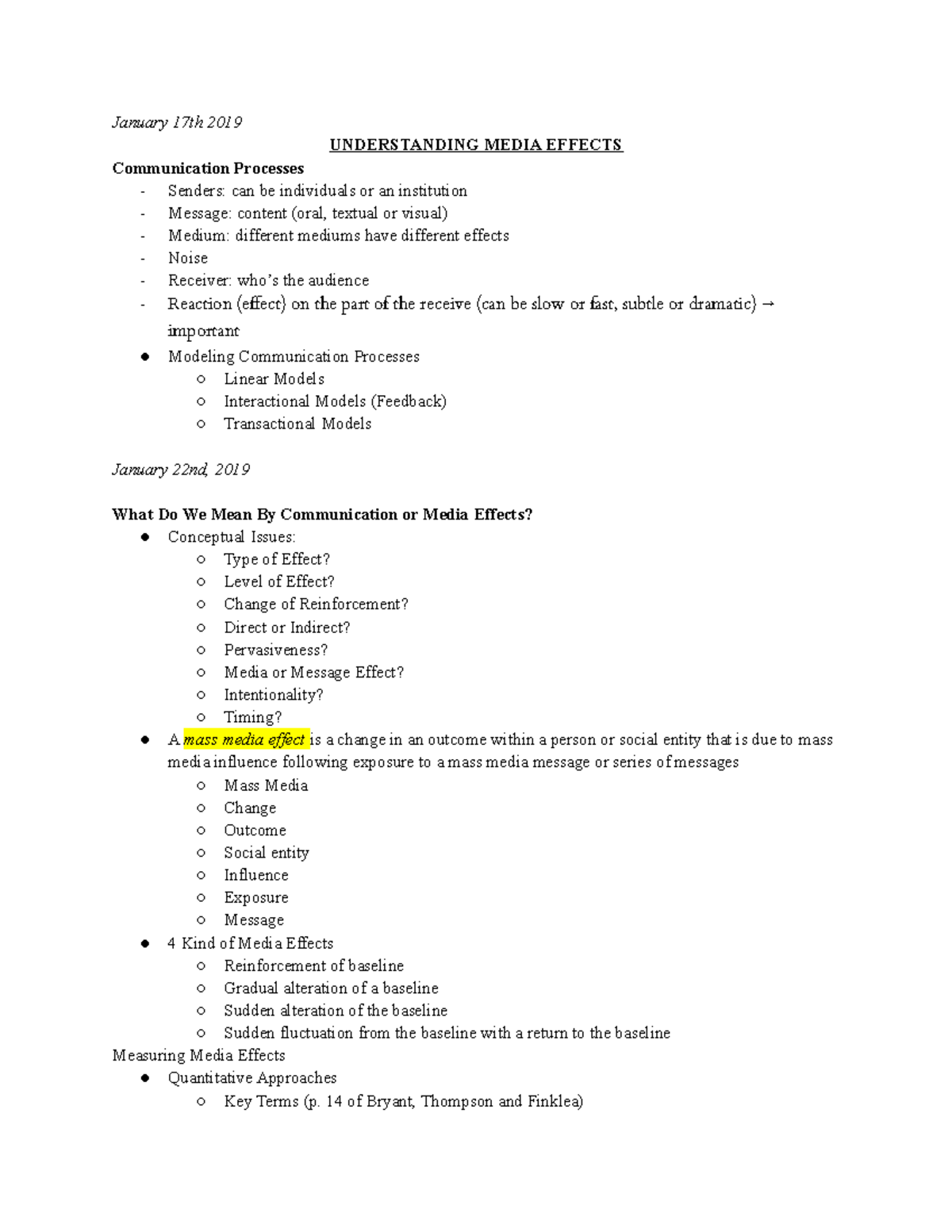 Comm Week 2 - Great notes that got me an A - January 17th 2019 ...