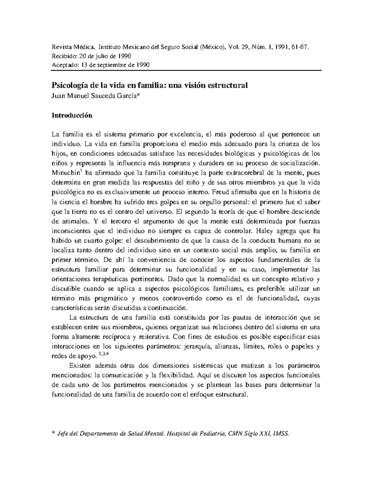 Psicologia de la vida en familia una visión estructural - Revista ...