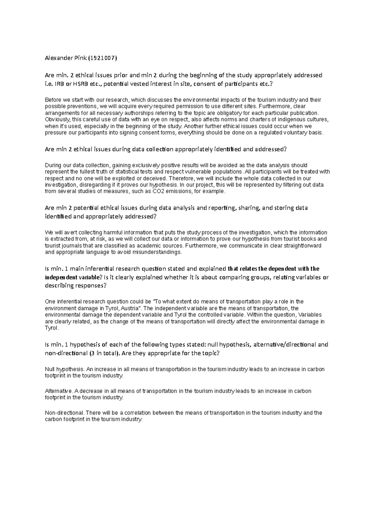 Research-Design - Information about hypothesis - Alexander Pink ...