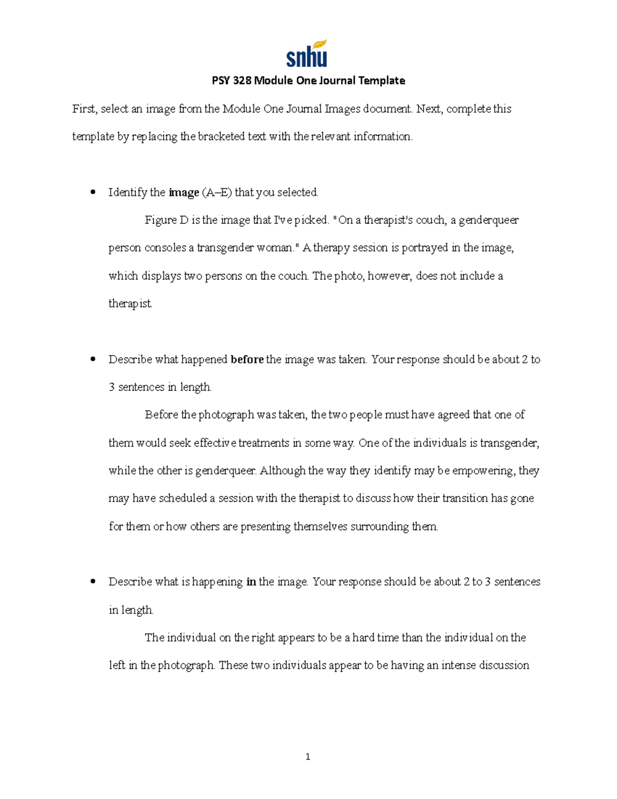 Melody Ormsby PSY 328 Module One Journal Template - PSY 328 Module One ...