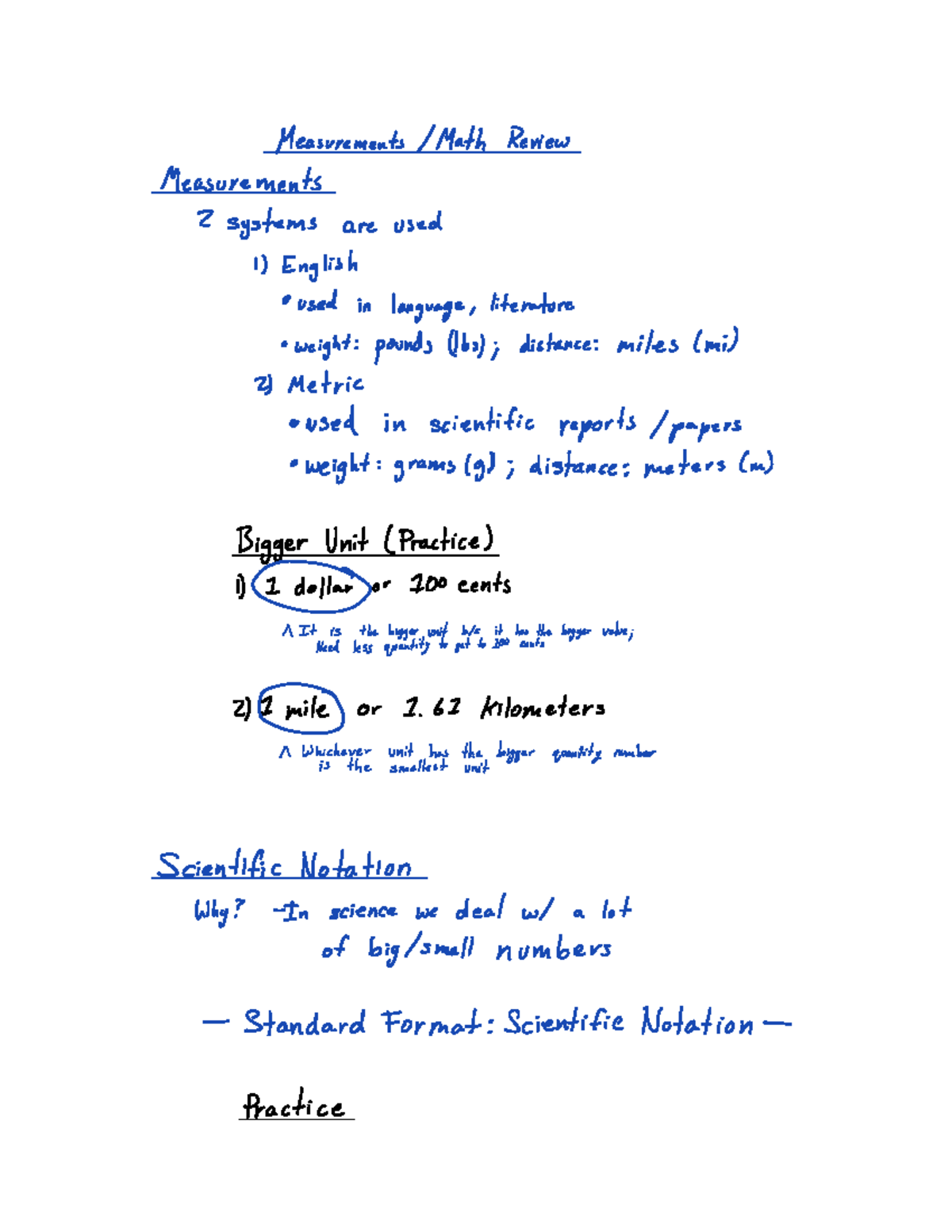 CHEM 2 - Measurements and Math Review - Measurements Math Review ...