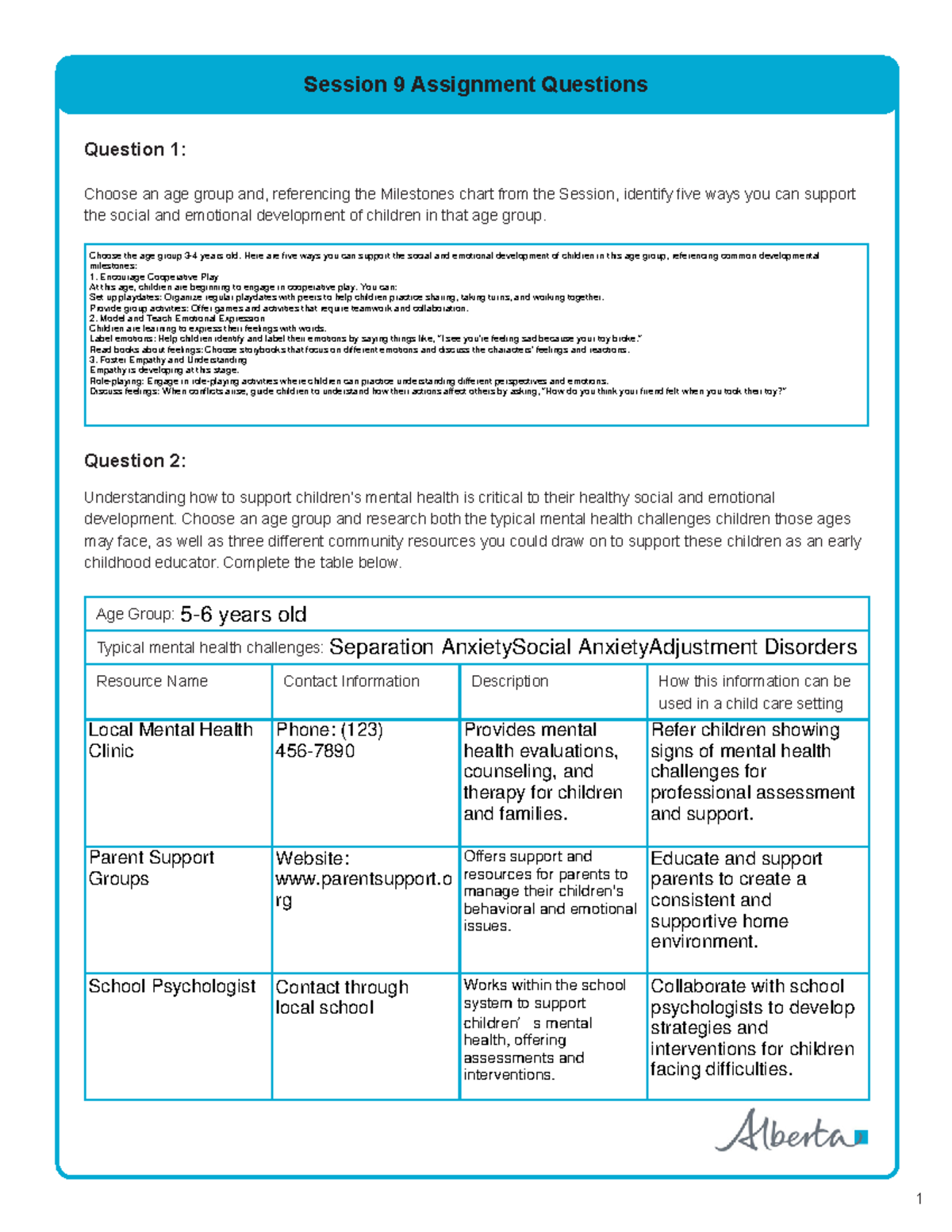 Session 09-Assignment - Session 9 Assignment Questions 1 Question 1: Choose an age group and ...