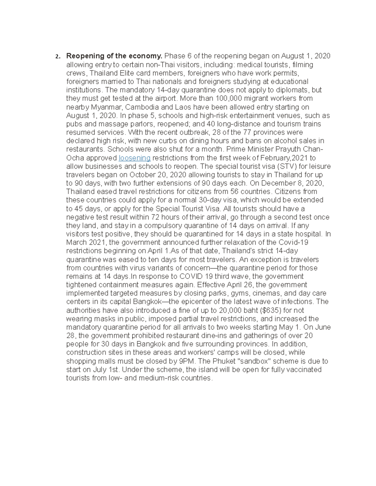 THÁI LAN - nguyễn phúc cảnh - Reopening of the economy. Phase 6 of the ...