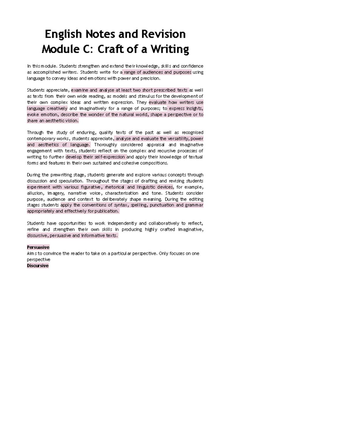 Module-c-craft-of-writing-notes-love-and-honour-a-home-in-fiction ...