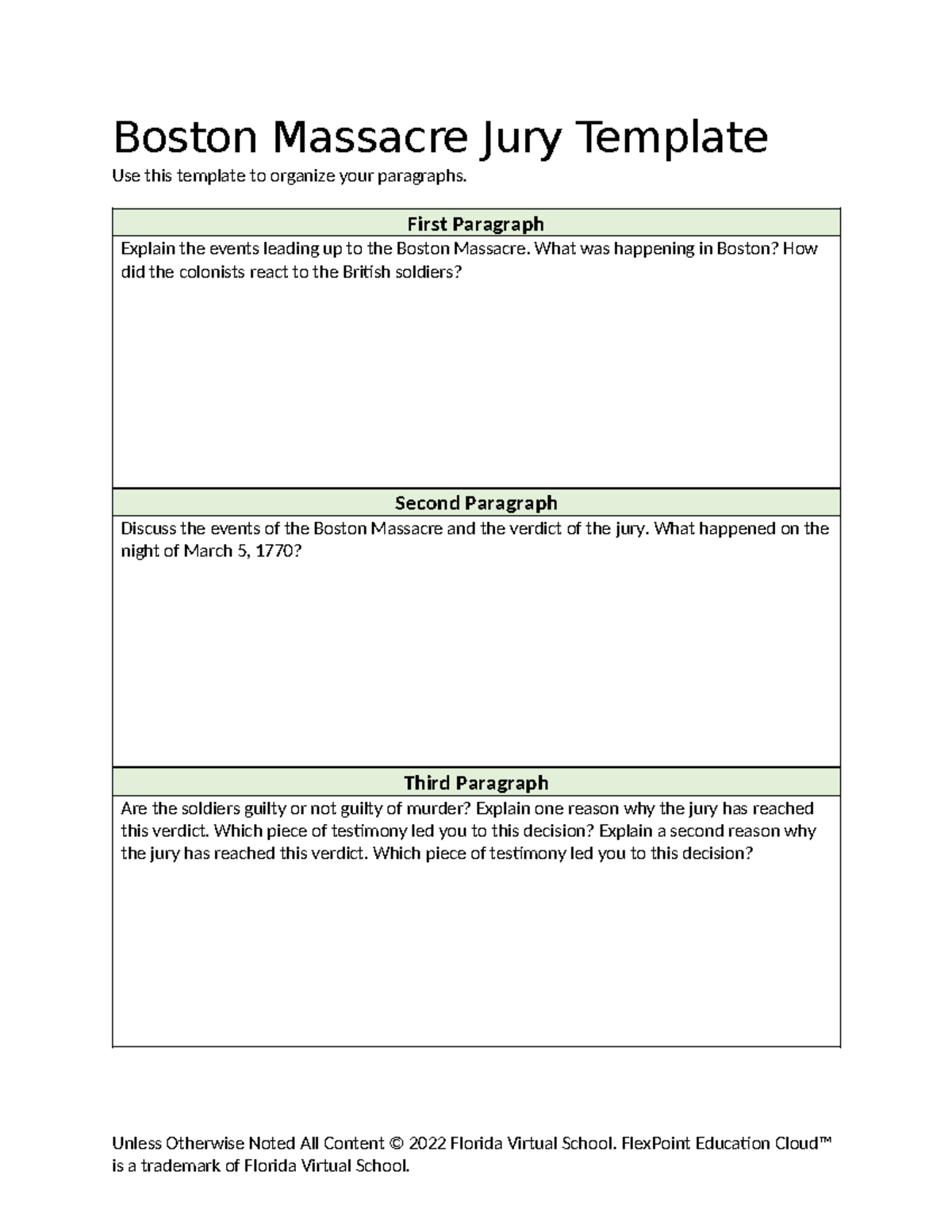 Boston massacre jury template - Boston Massacre Jury Template Use this ...