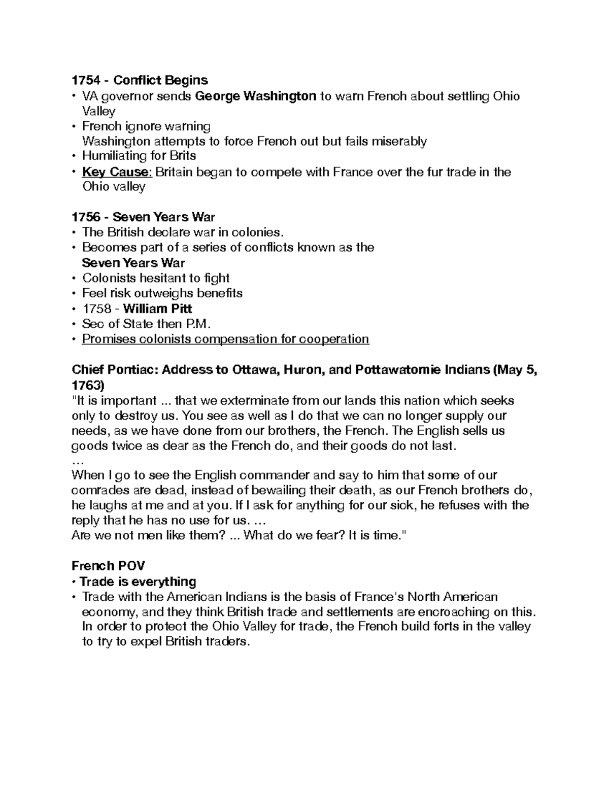 Work-1 - 1754 - Conflict Begins VA governor sends George Washington to ...