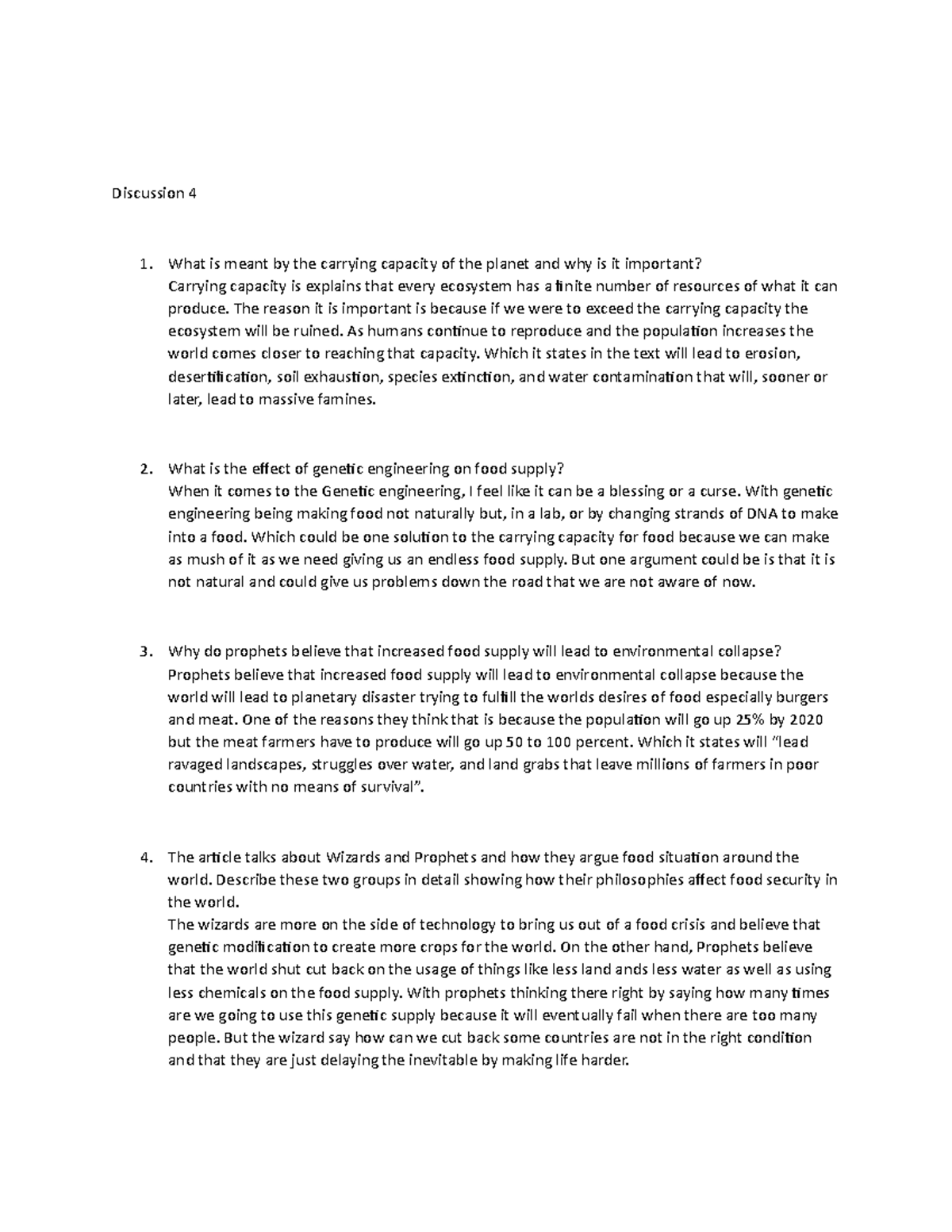 Discussion 4 - yo it ysz wasss - Discussion 4 What is meant by the ...