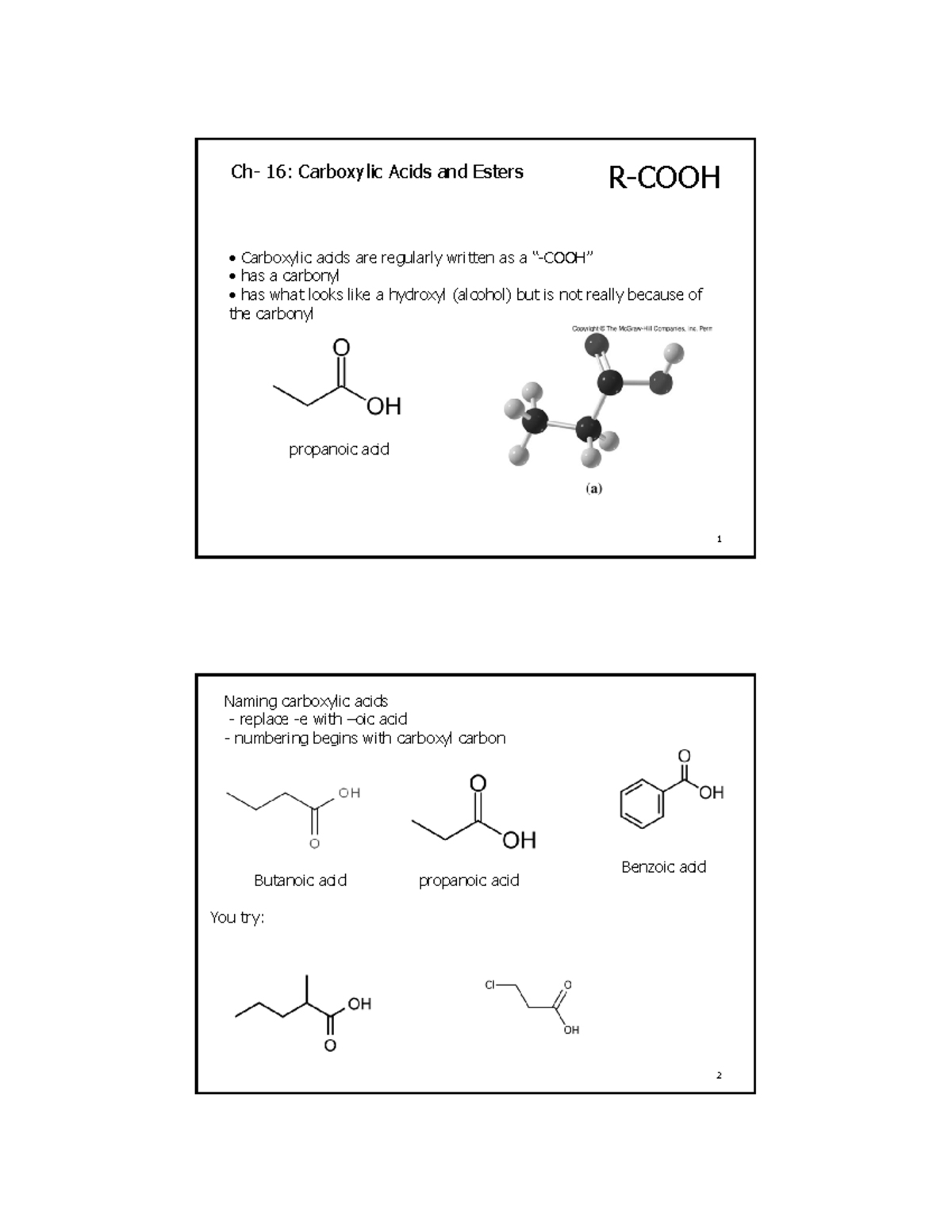 Chapter 16 carboxylic acids and esters - 1 Ch- 16: Carboxylic Acids and ...