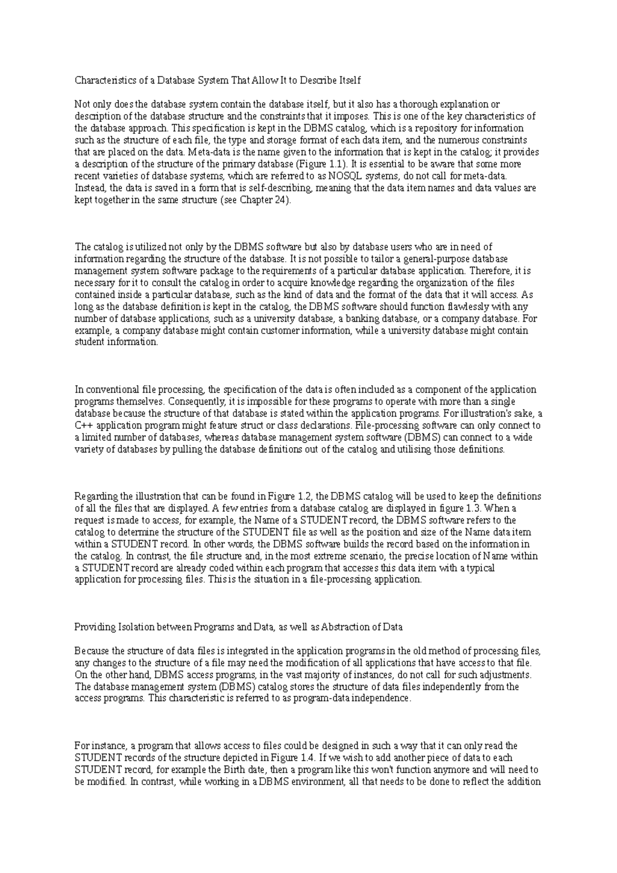 Data Bases and database user Lecture 3 - Characteristics of a Database ...