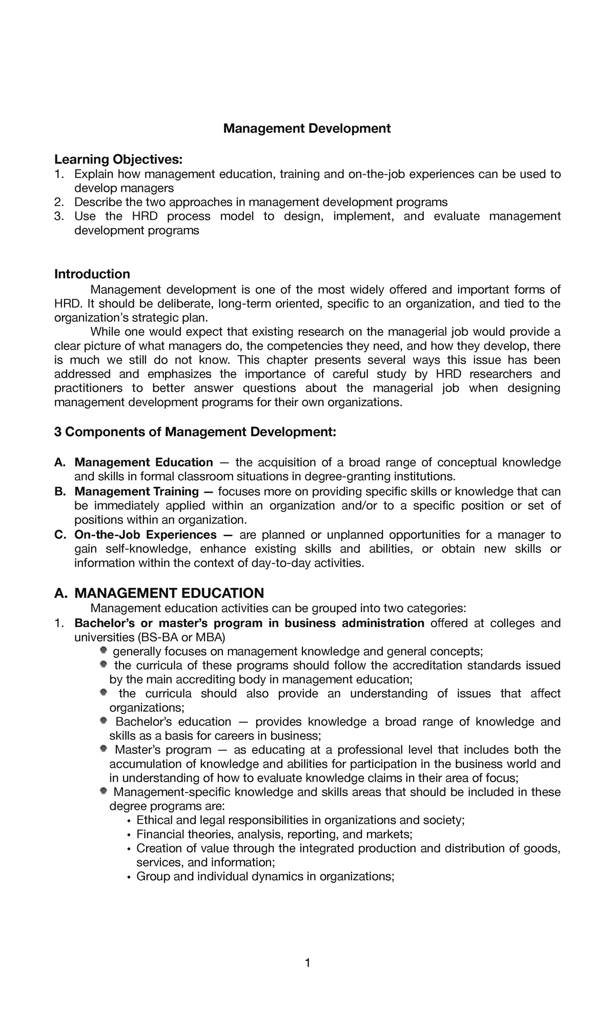 Management Development - It should be deliberate, long-term oriented ...