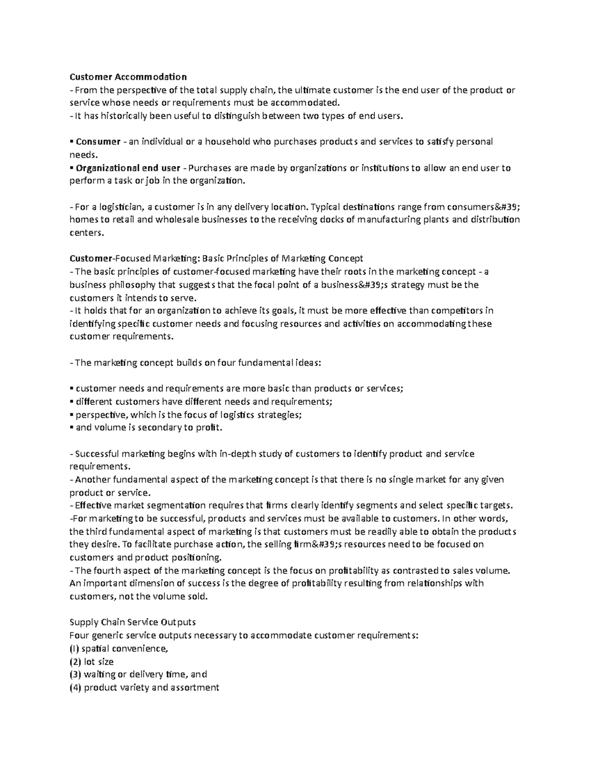 Customer Accommodation - Customer Accommodation From the perspective of ...