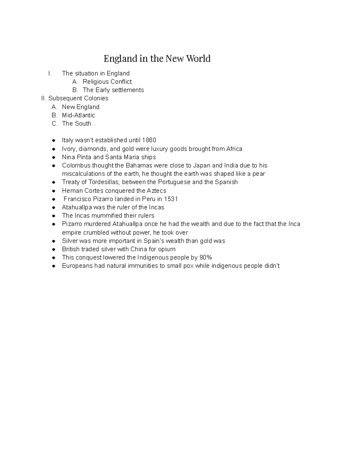 History lecture 8 29 22 - England in the New World I. The situation in ...