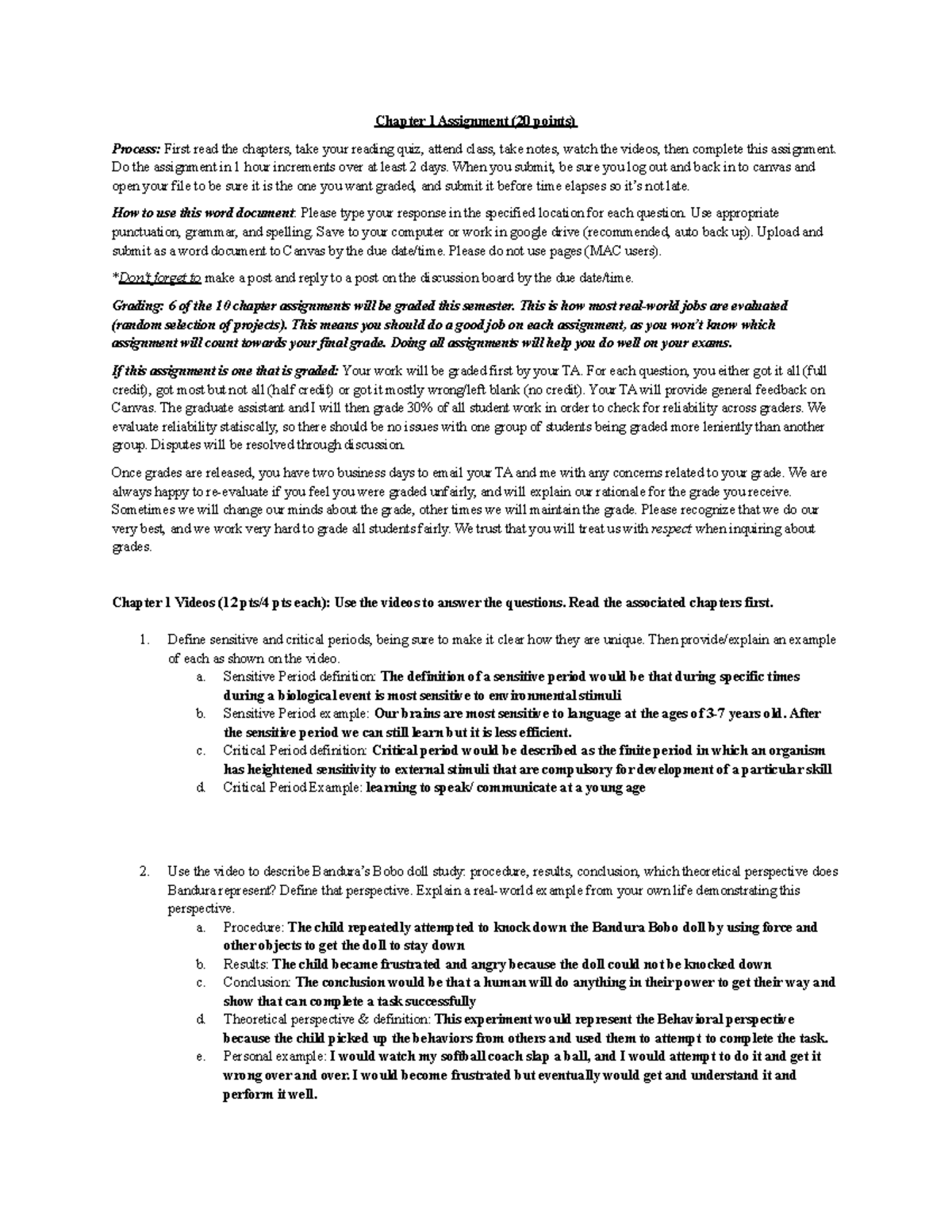 Chapter 1 Assignment (20 points) - Chapter 1 Assignment (20 points ...