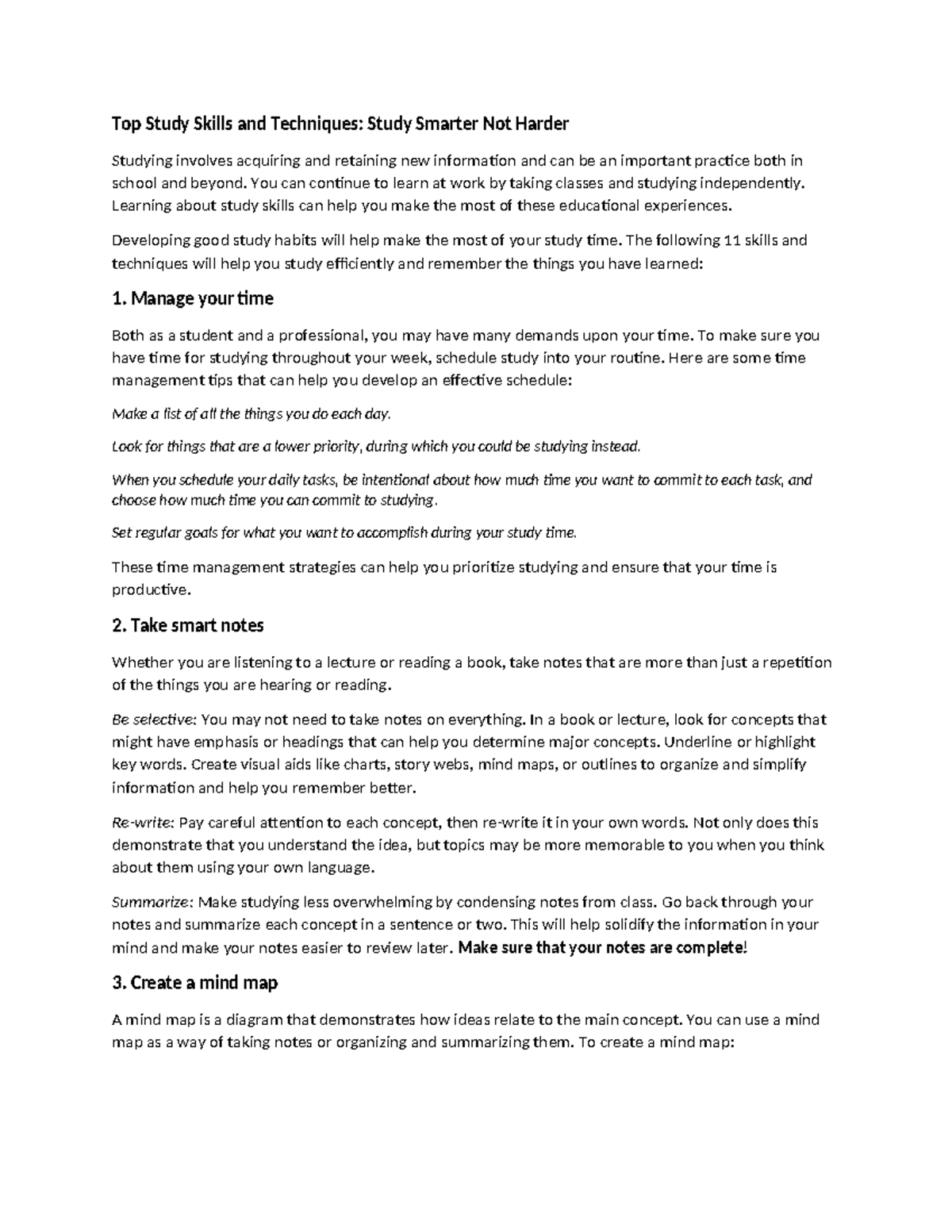 11 Top Study Skills and Techniques - You can continue to learn at work ...
