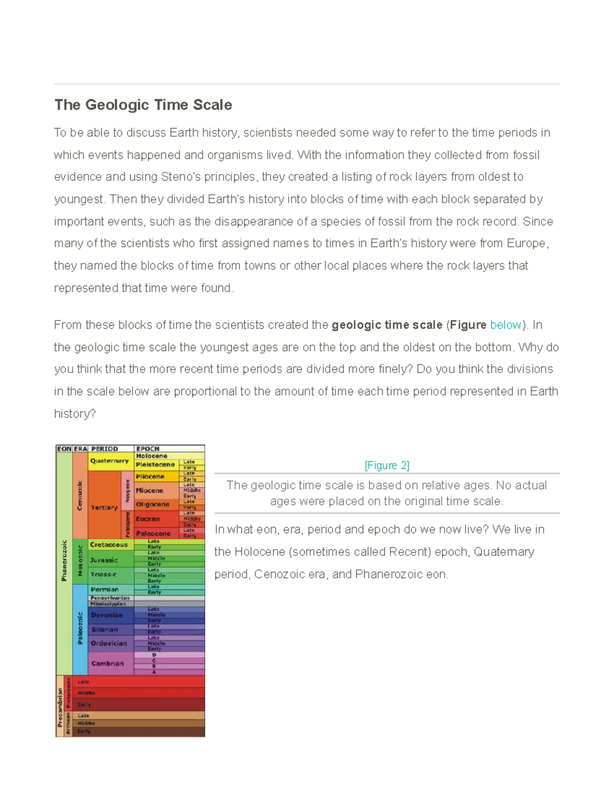 Intro to Geologic Time - The Geologic Time Scale To be able to discuss ...