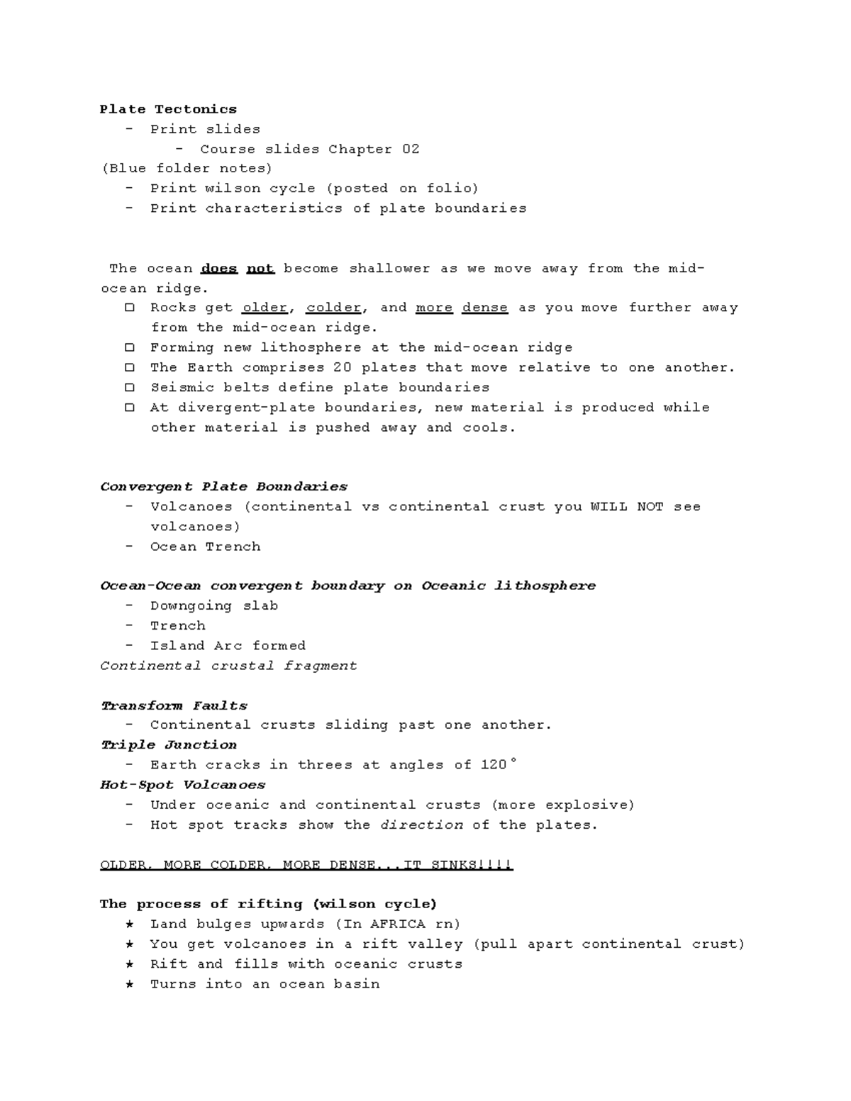 Plate Tectonics Ch - Lecture notes 3-5 - Plate Tectonics - Print slides ...