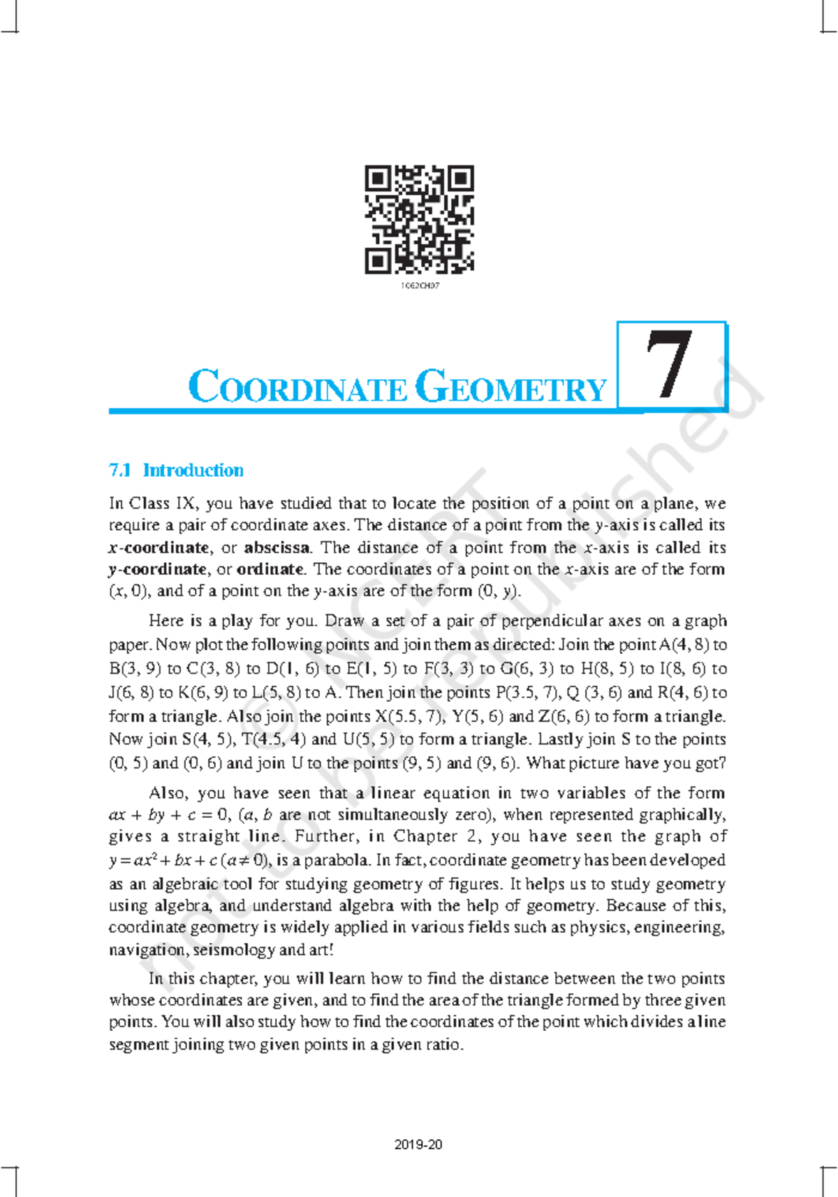 CBSE Class 10 Ncert Maths Book Coordinate Geometry chapter 7 ...
