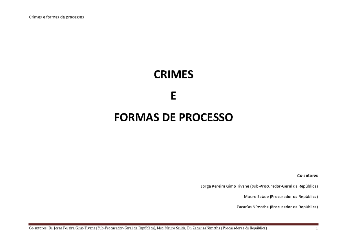 Guião Prático Do Código Penal Crimes E Formas De Processo Co Autores