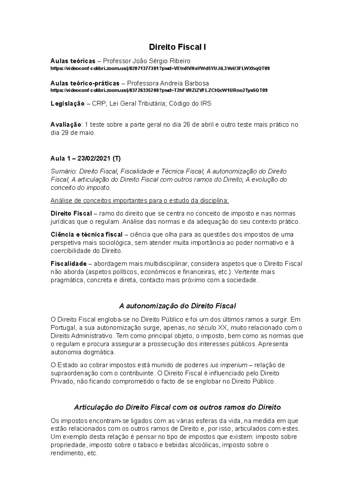 Direito Fiscal I revisando - Direito Fiscal I Aulas teóricas ...