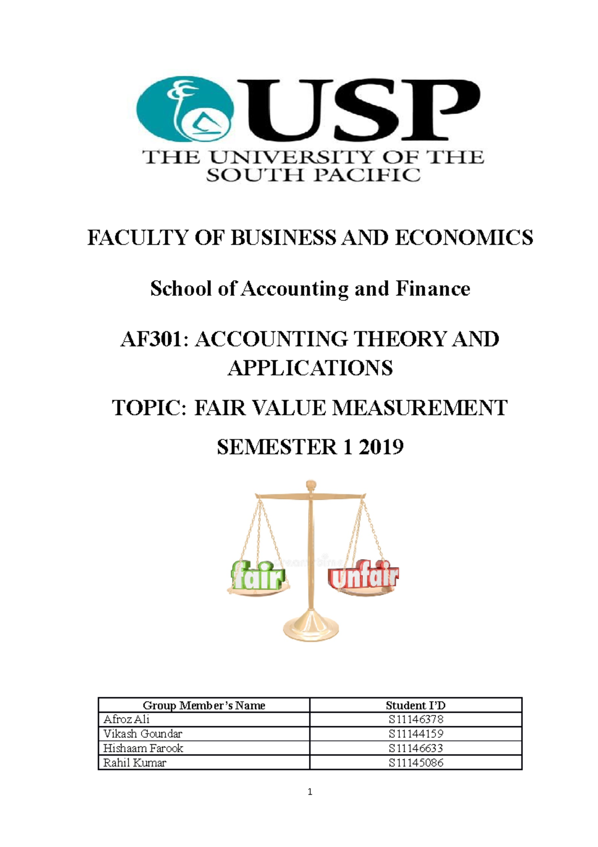 AF301 Final Assignment - FACULTY OF BUSINESS AND ECONOMICS School of ...