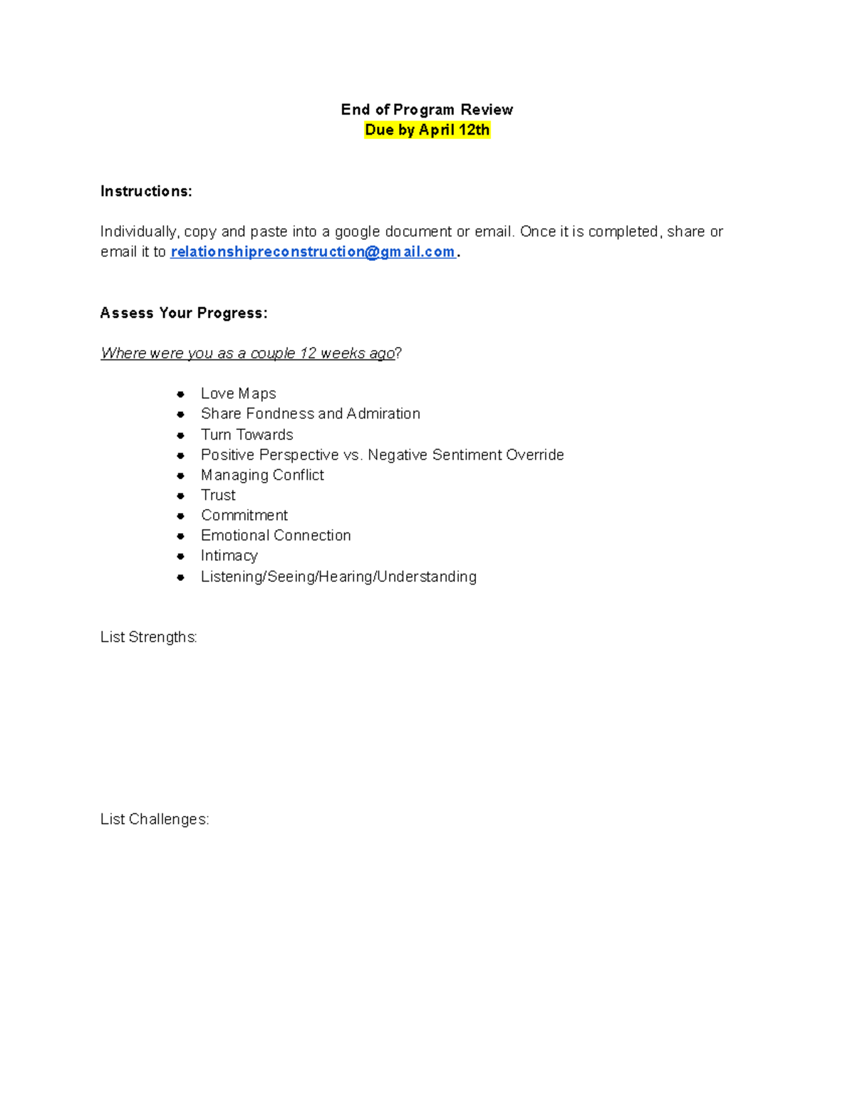 End of Program Review - This is where guinea pigs roam - End of Program ...