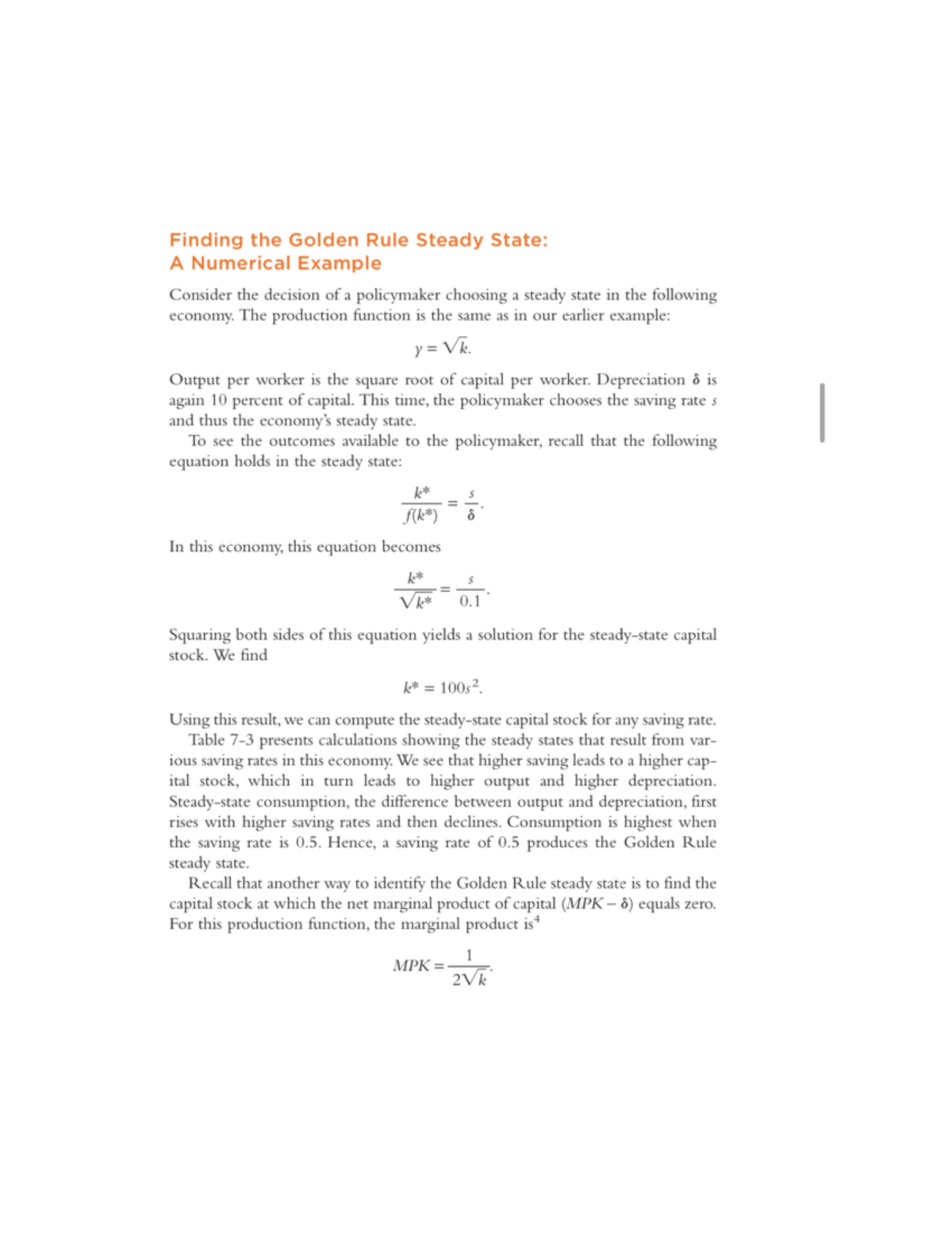 Finding the Golden Rule Steady State- A Numerical Example - MACRO ...