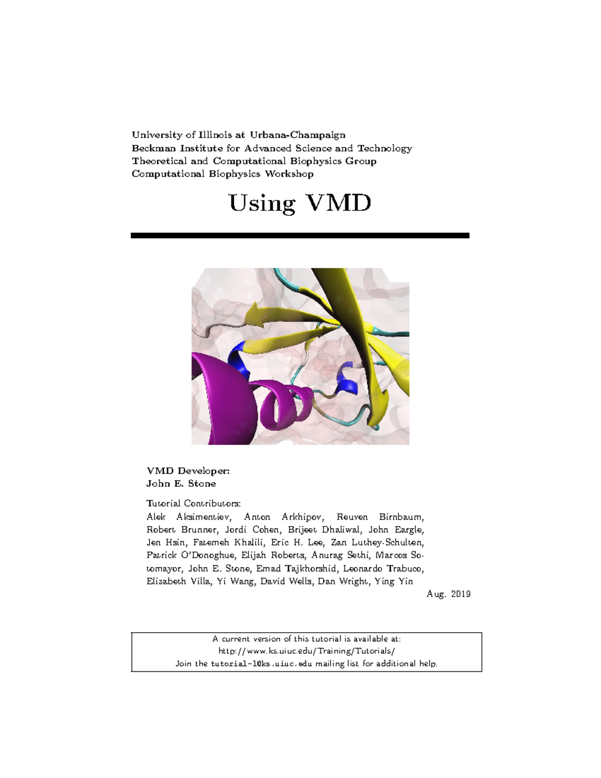 Vmd-tutorial Molecular Modelling Practical Sep 2022 - University of Illinois at Urbana-Champaign ...