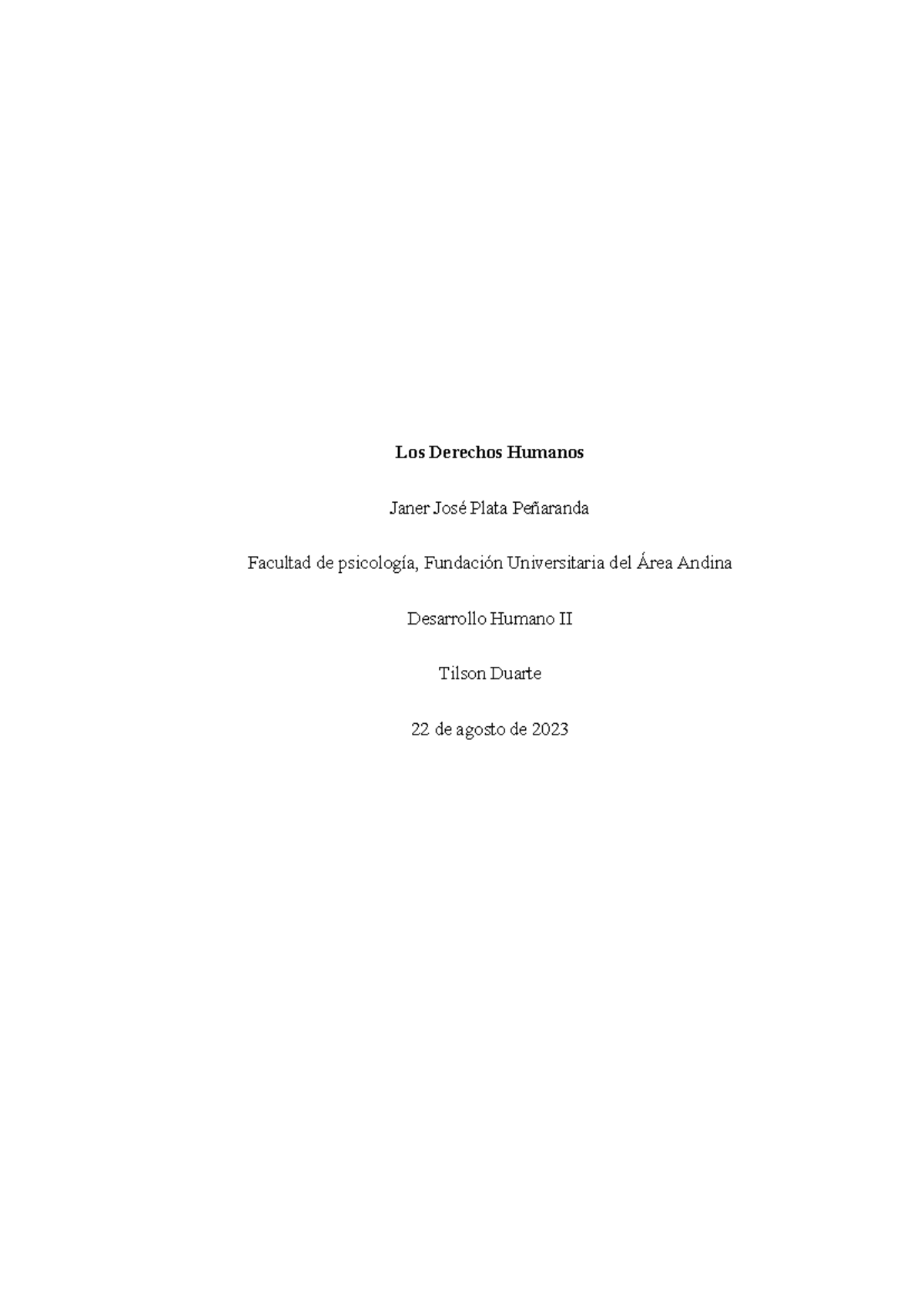 Los Derechos Humanos - Los Derechos Humanos Janer José Plata Peñaranda ...